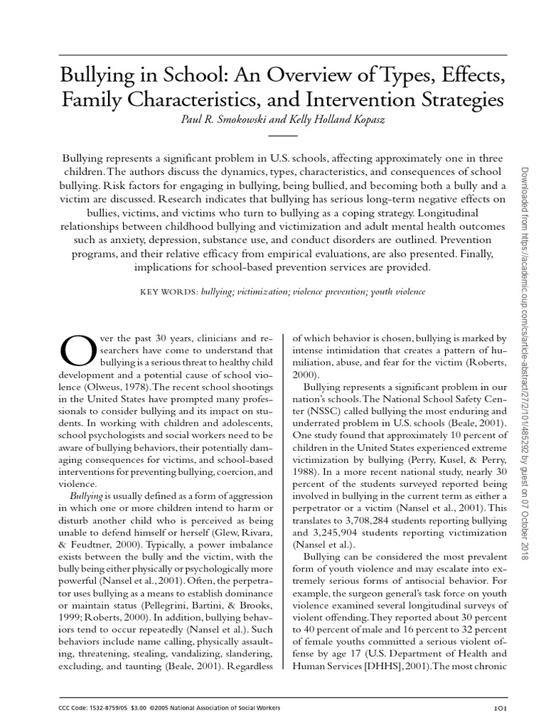 Bullying in School | PDF | Bullying | Violence