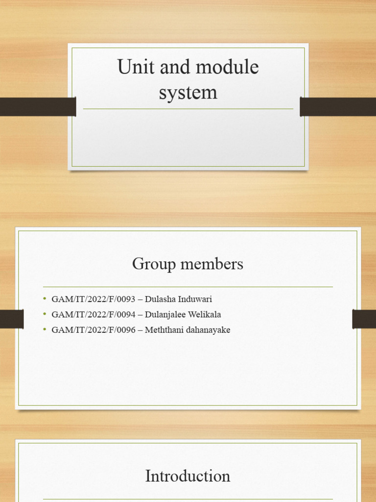 Unit and Module System | PDF