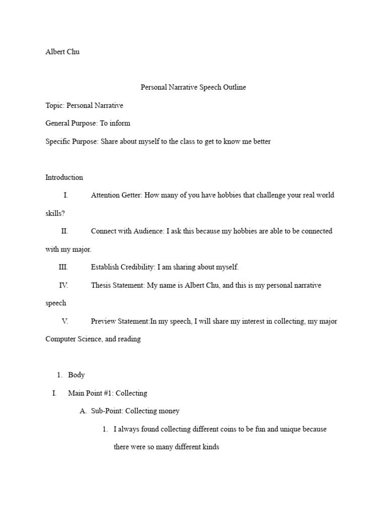 Personal Narrative | PDF | Narrative | Thought