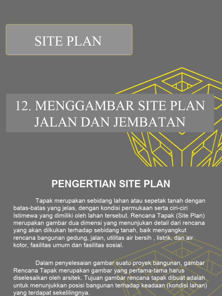 13. Menggambar Site Plan Jalan Dan Jembatan.pptx | PDF