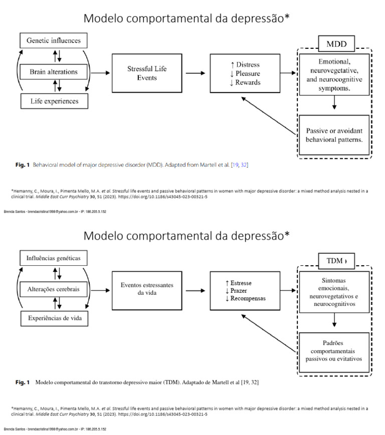 Modelo Comportamental Da Depressão (Hemanny Et Al, 2023) | PDF | Saúde ...