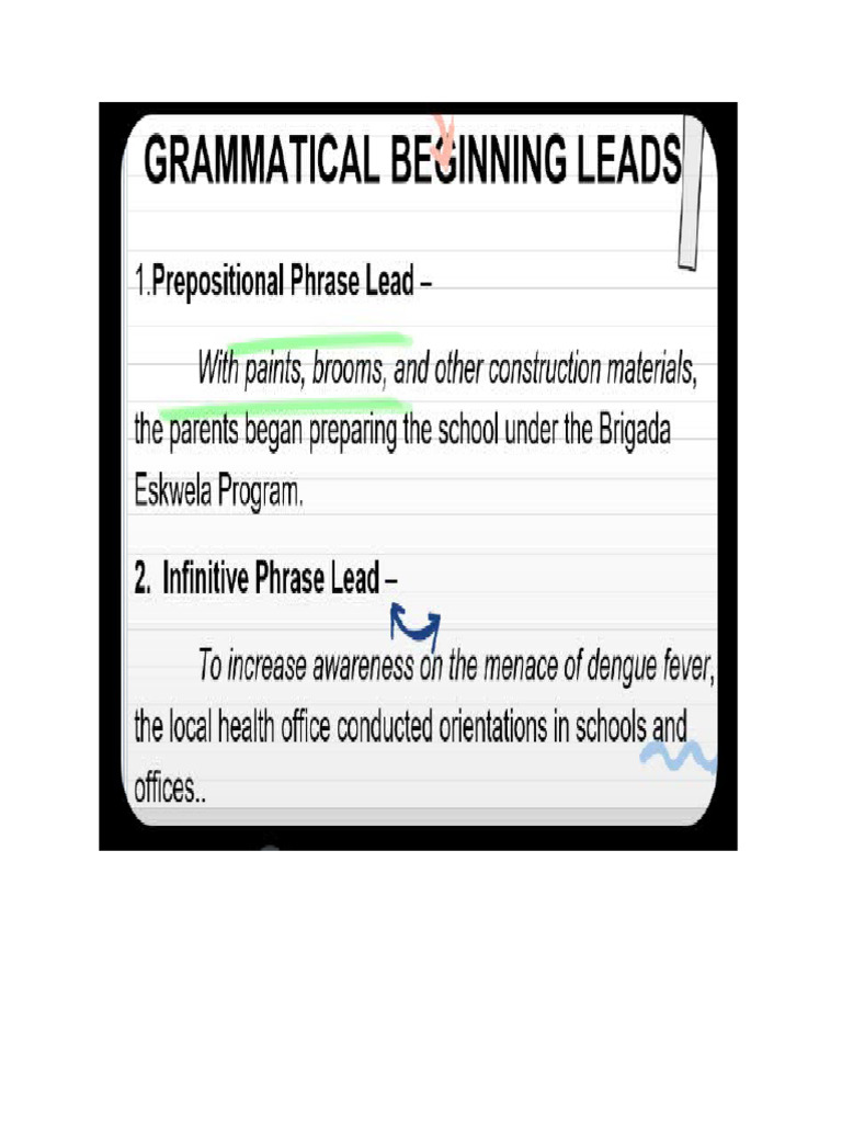 Grammatical Beginning Leads | PDF