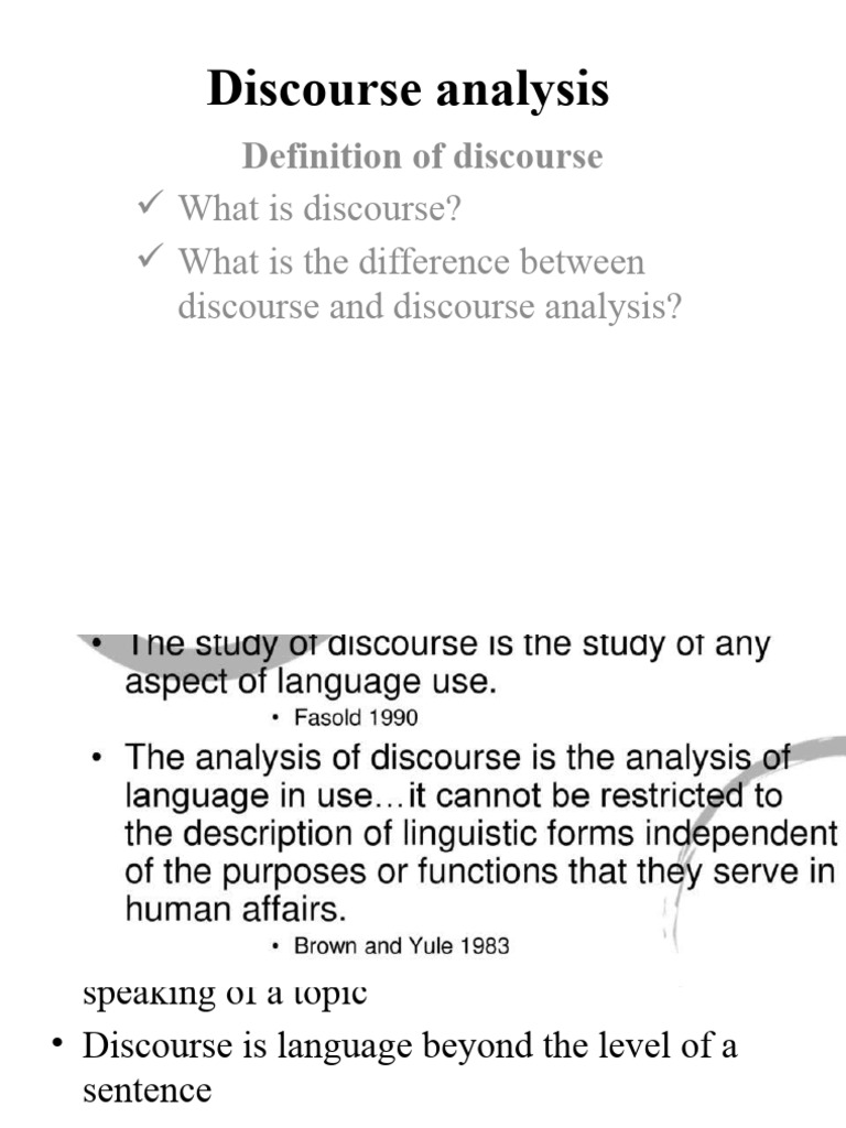 Discourse Analysis | PDF