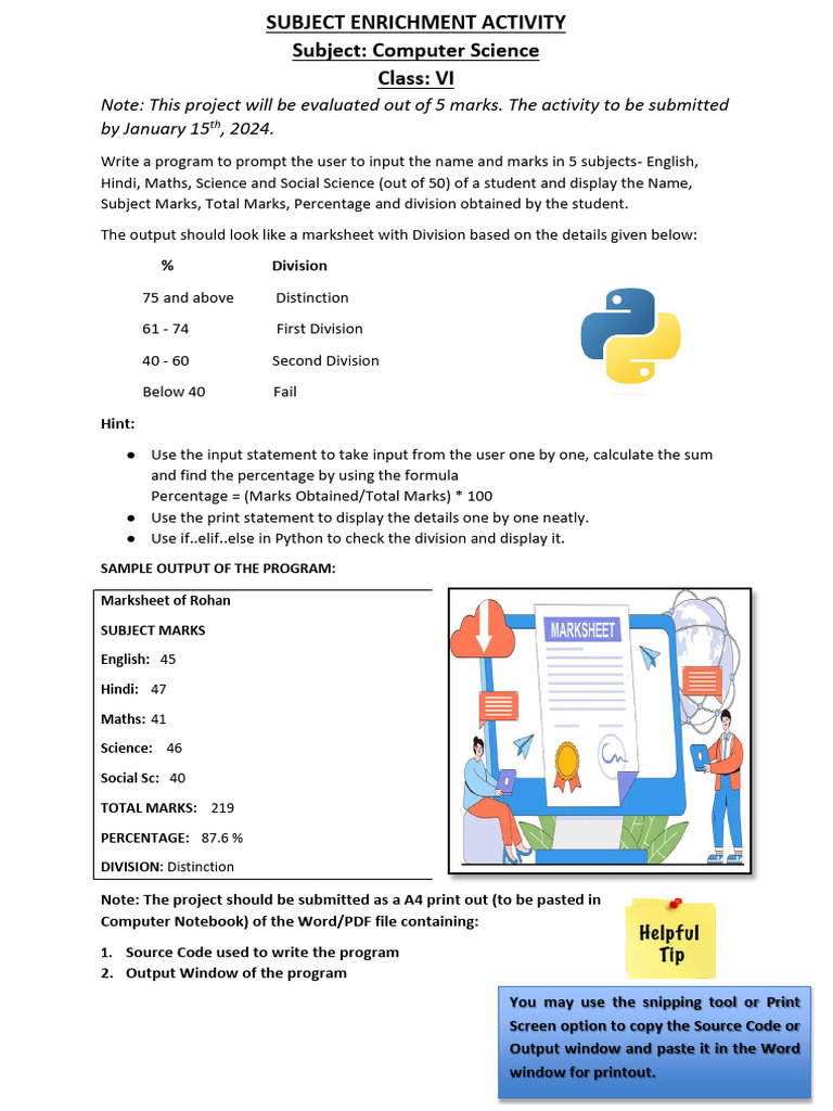 Class Vi Subject Enrichment Activity | PDF