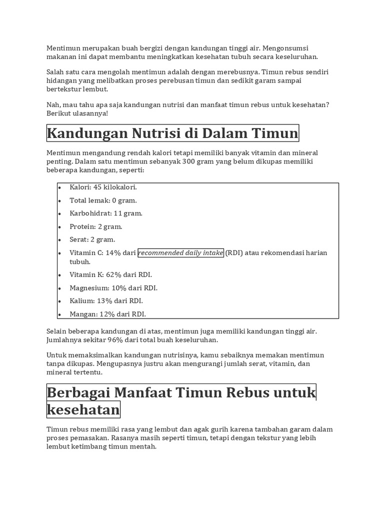 Manfaat Timun | PDF
