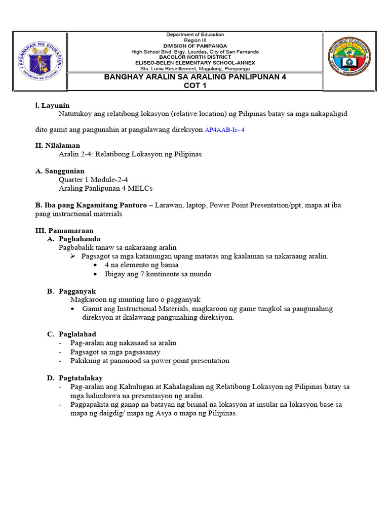 Cot1 2023-2024 | PDF