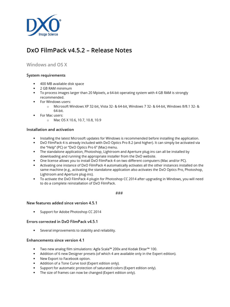 FP4 Release-Note Win EN | PDF