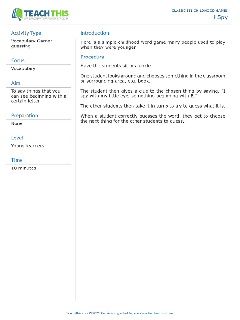 I Spy | PDF