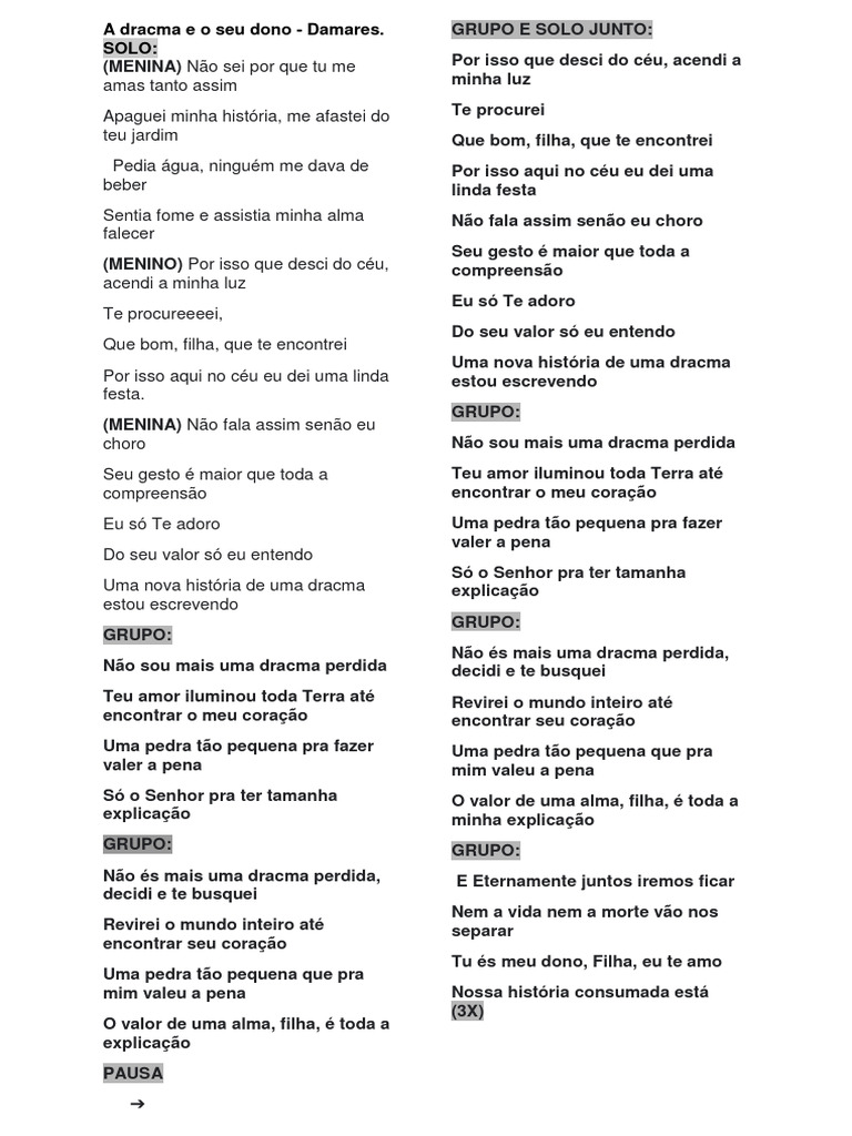 A Dracma e o Seu Dono - Damares | PDF