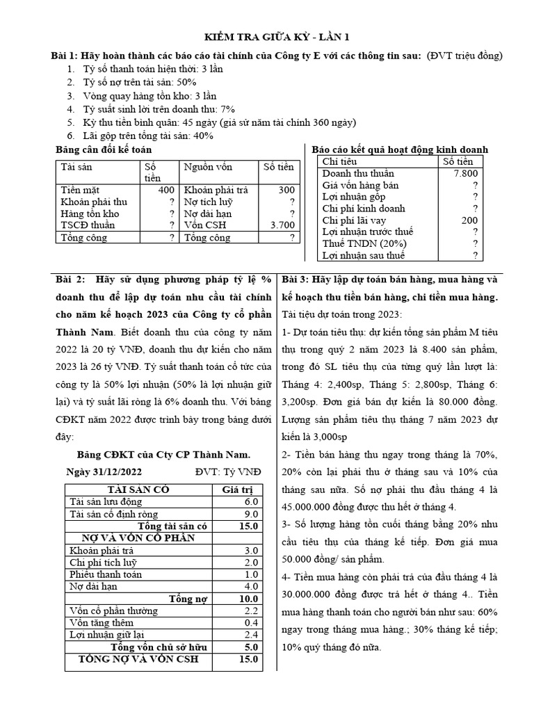 '2.kiem Tra Giua Ky. Lan 1 | PDF