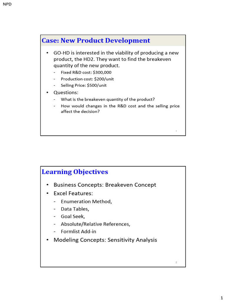 Extended Slides. New Product Development | PDF | Sensitivity Analysis | Applied Mathematics