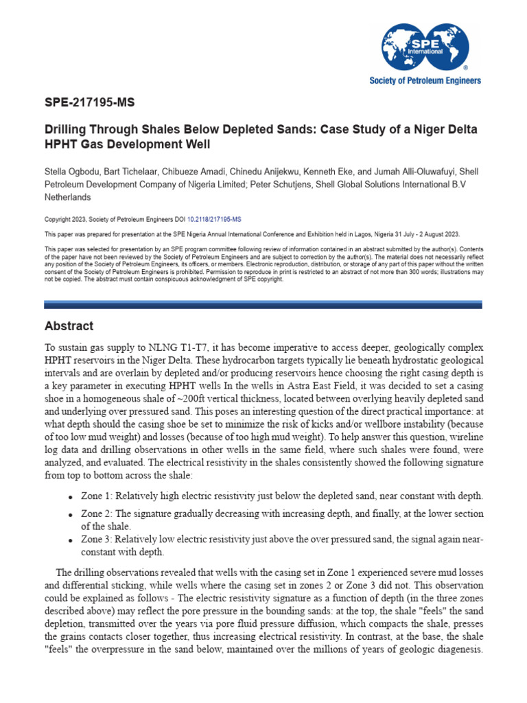 SPE-217195-MS Drilling Through Shales Below Depleted Sands: Case Study ...