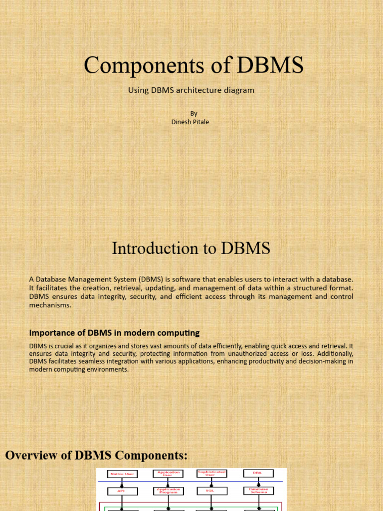 Components of DBMS | PDF | Databases | Computer Data Storage