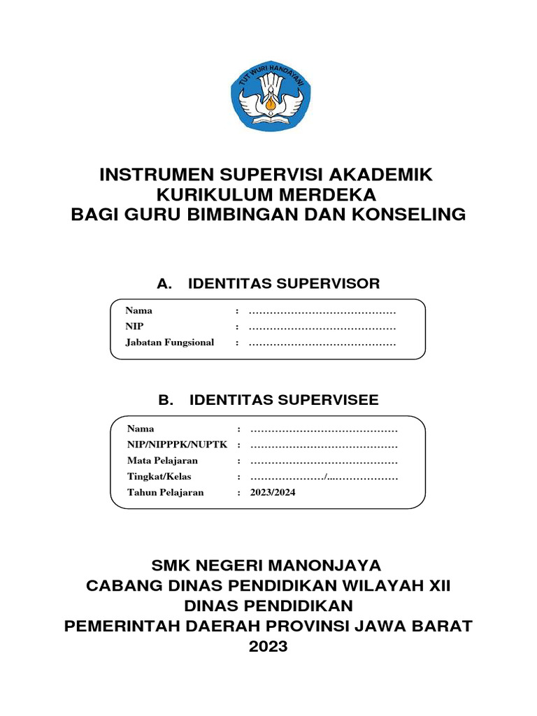 Guru BK-Instrumen Supervisi Kurikulum Merdeka | PDF