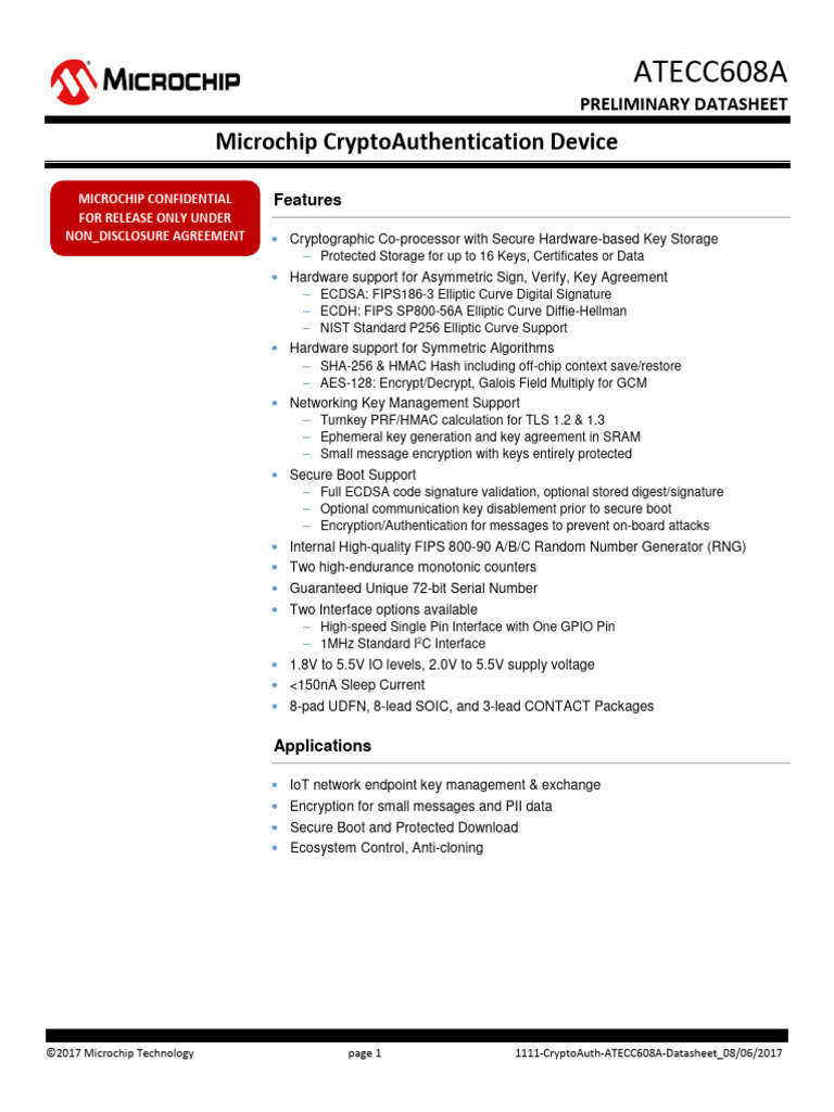 ATECC608A Chip ColdCard | PDF | Key (Cryptography) | Cryptography