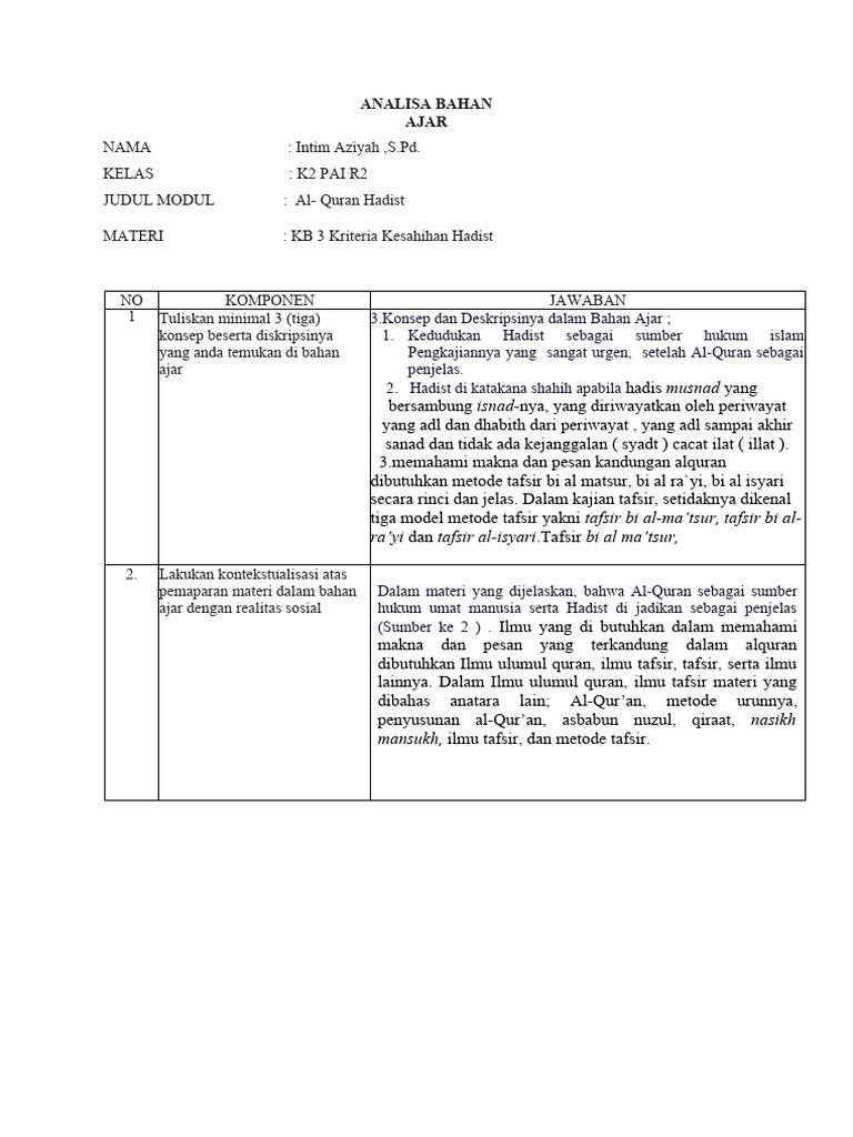 Analisis Bahan Ajar Modul 2 KB 3 | PDF