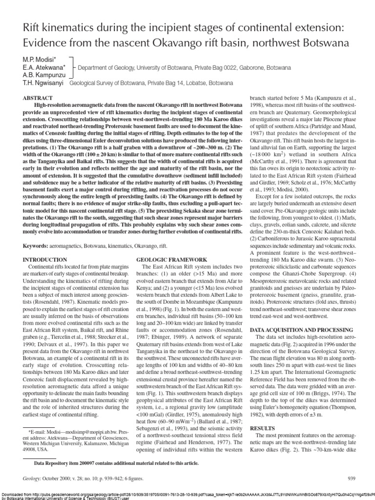Rift Kinematics During The Incipient Stages Of Continental Extension Evidence From The Nascent