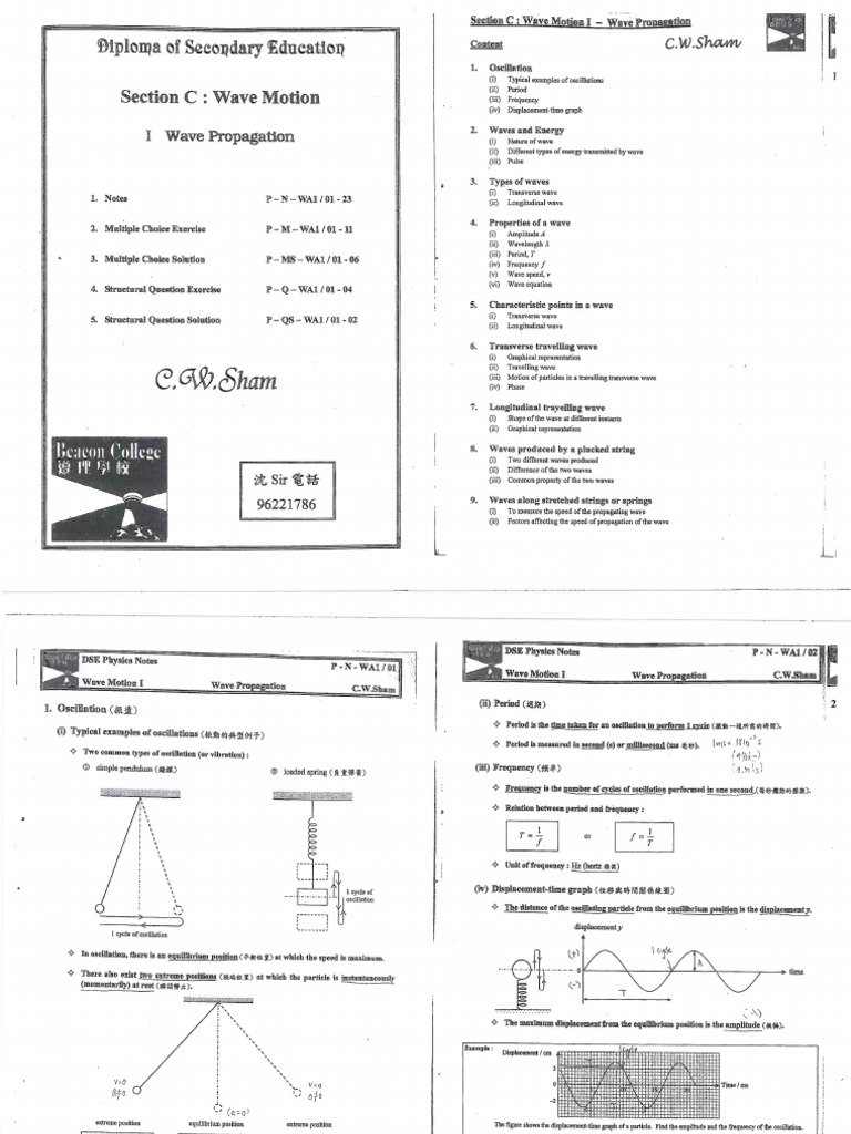 CW Sham Notes_Chp3_wavemotion(CWS) | PDF