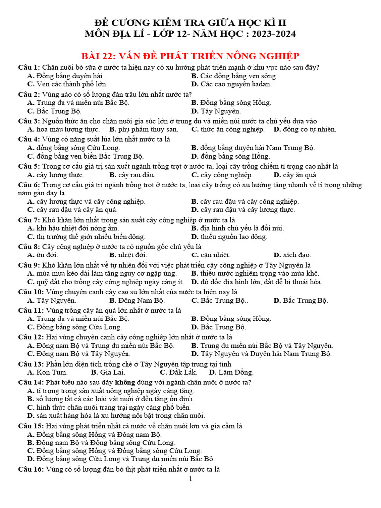 De Cuong KTGK Ii - 12 - HS | PDF