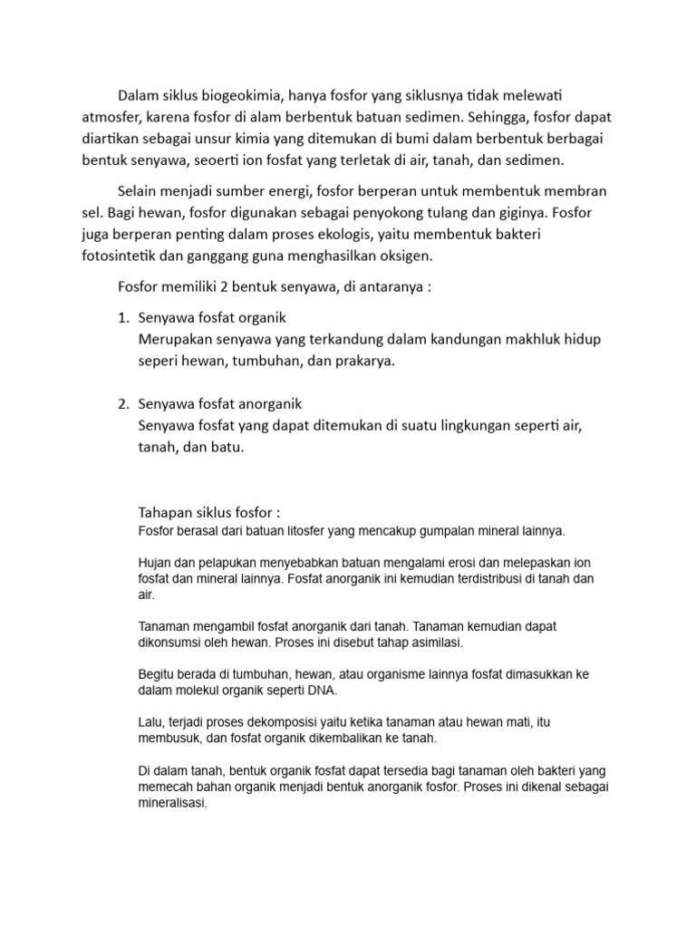 Siklus Fosfor | PDF