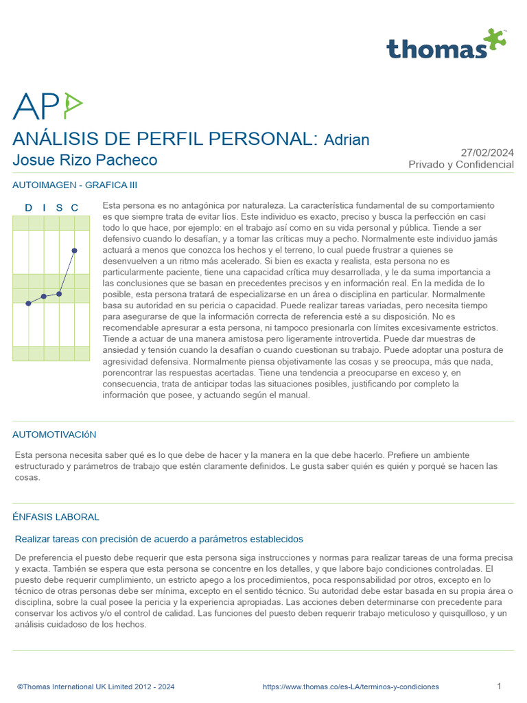 Ppa Profile | Descargar gratis PDF | Comportamiento | Sicología
