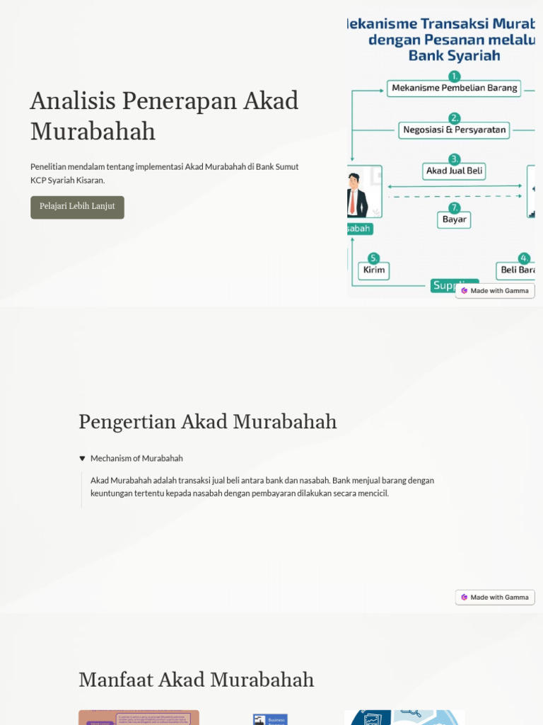 Analisis Penerapan Akad Murabahah Pada Bank Sumut KCP Syariah Kisaran | PDF | Pengelolaan ...