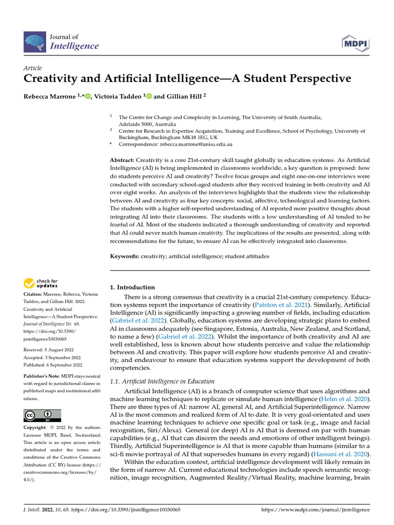 Jintelligence 10 00065 v2 | PDF | Intelligence (AI) & Semantics | Artificial Intelligence