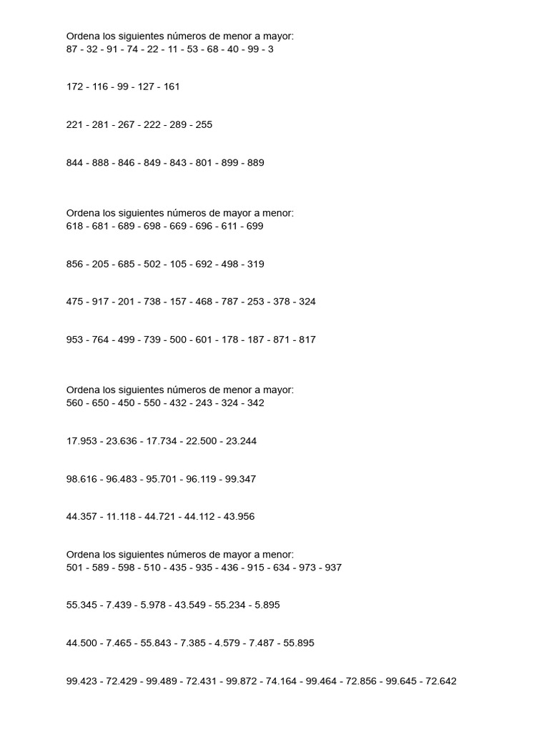 Secuencias de Números | PDF
