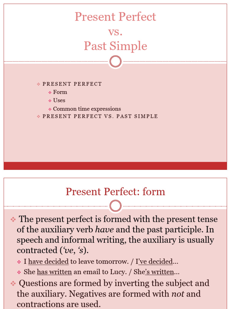 Present Perfect | PDF | Perfect (Grammar) | Verb