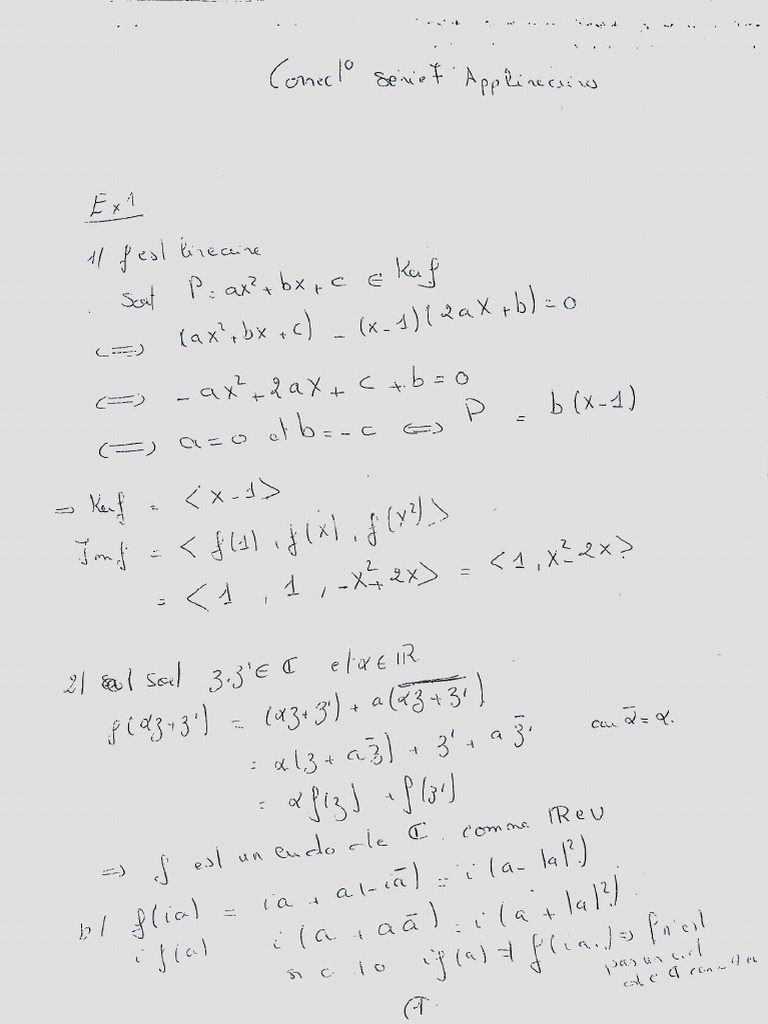 Correction Serie Application Linéaire | PDF