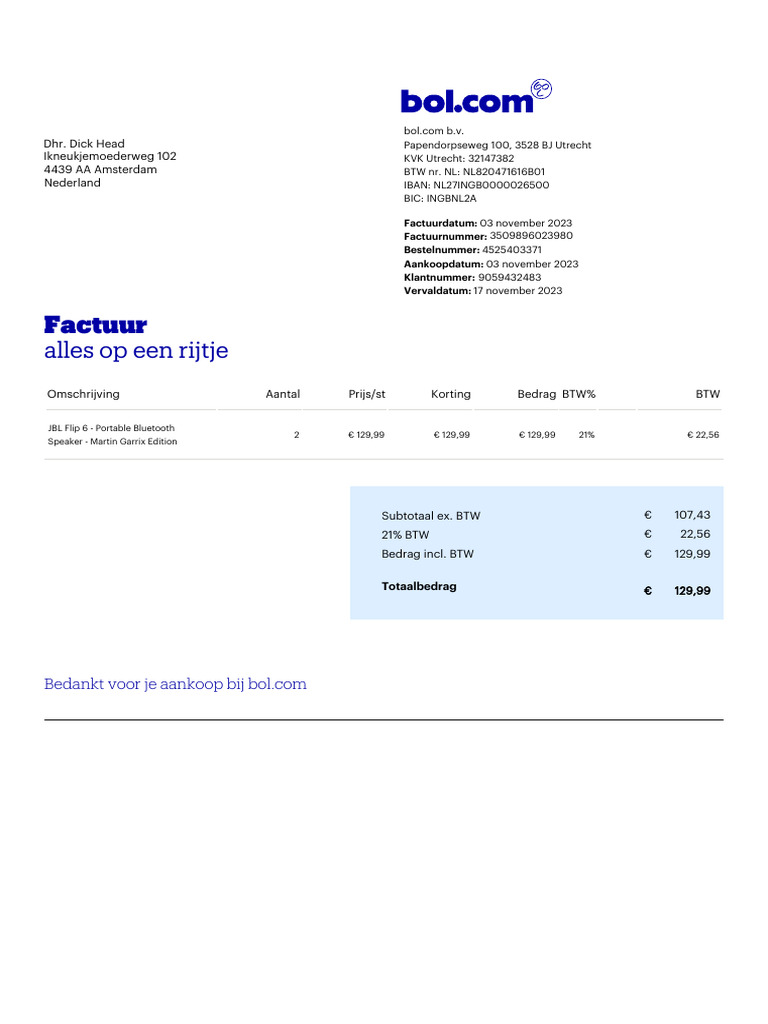 Factuur: Alles Op Een Rijtje | PDF