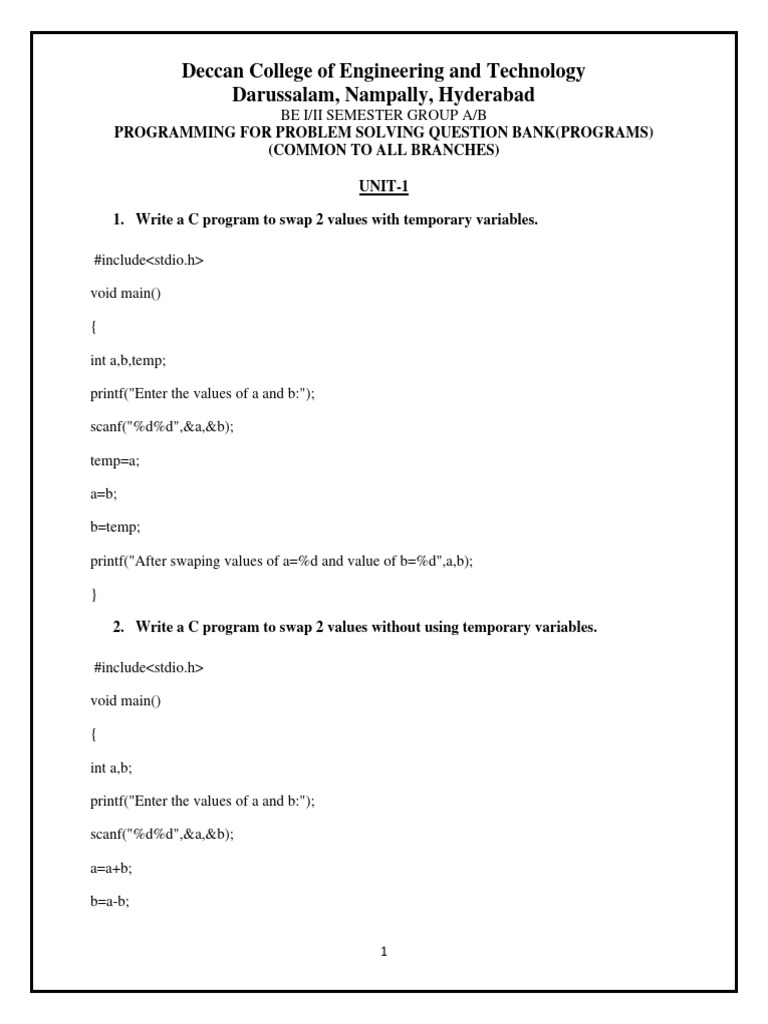 C Programming Exercises | PDF | Theoretical Computer Science | Computer Engineering
