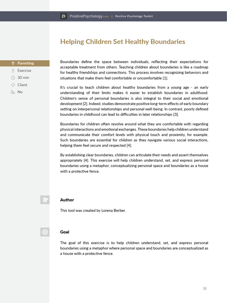 Teaching Kids Healthy Boundaries | PDF | Positive Psychology ...