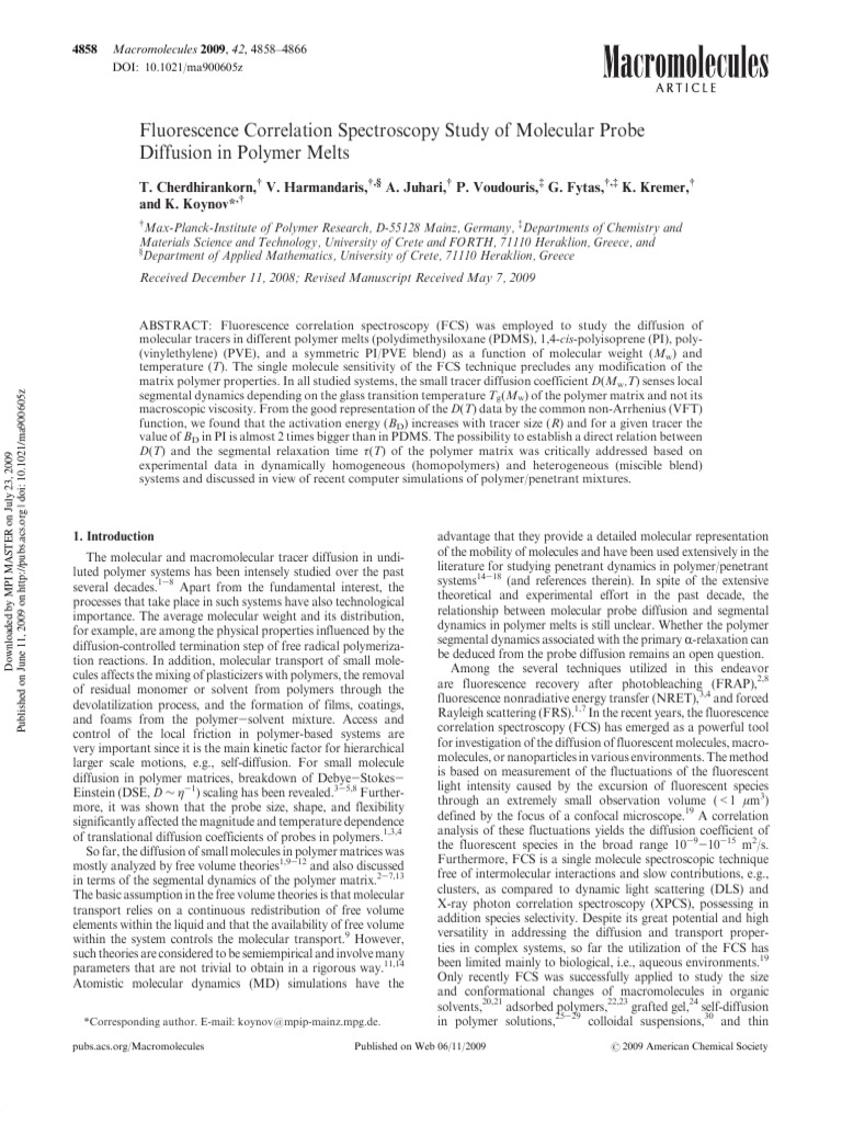 TC VH Aj PV GF KK KK Fcs MD Ma09 | PDF | Polymers | Diffusion
