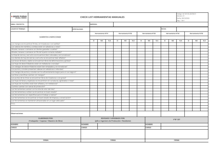 GF SST ES 28 FM 01 Herramientas Manuales Ver. 01 | PDF | Herramientas ... GF SST ES 28 FM 01 Herramientas Manuales Ver. 01 | PDF | Herramientas ...
