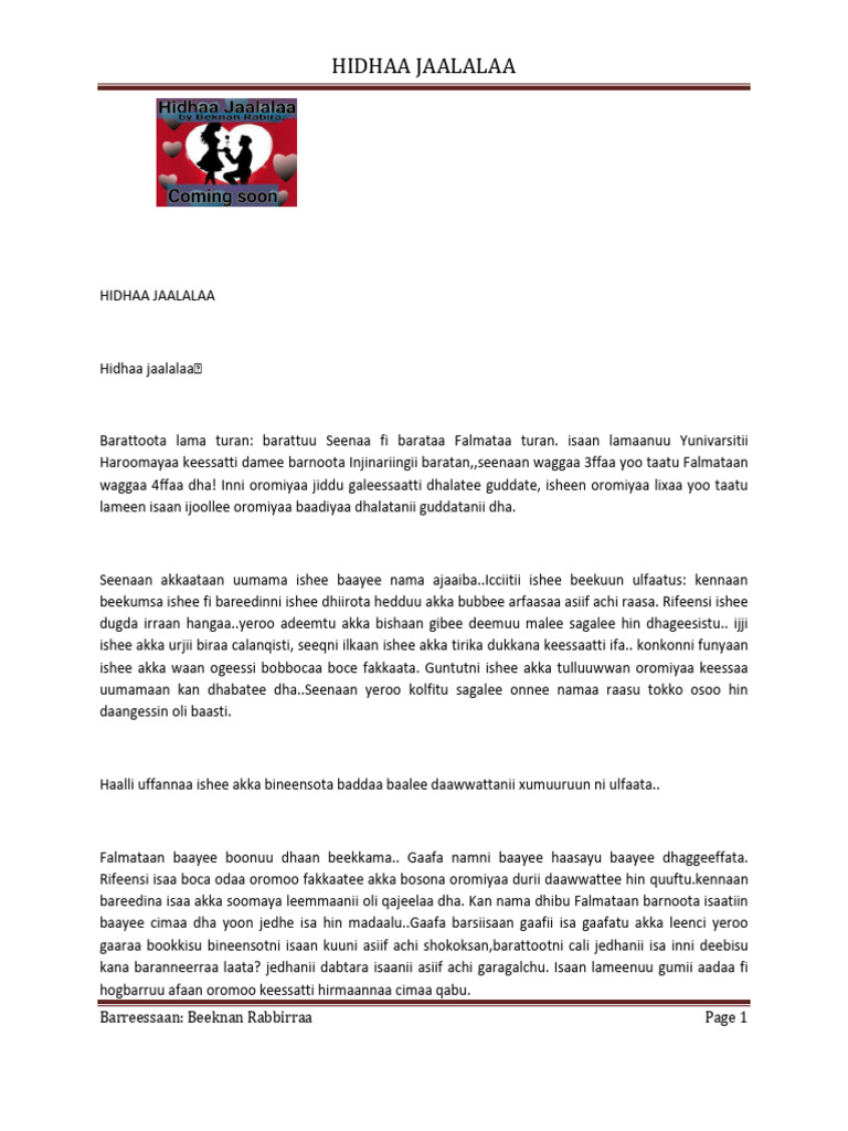 Hidhaa Jaalalaa | PDF