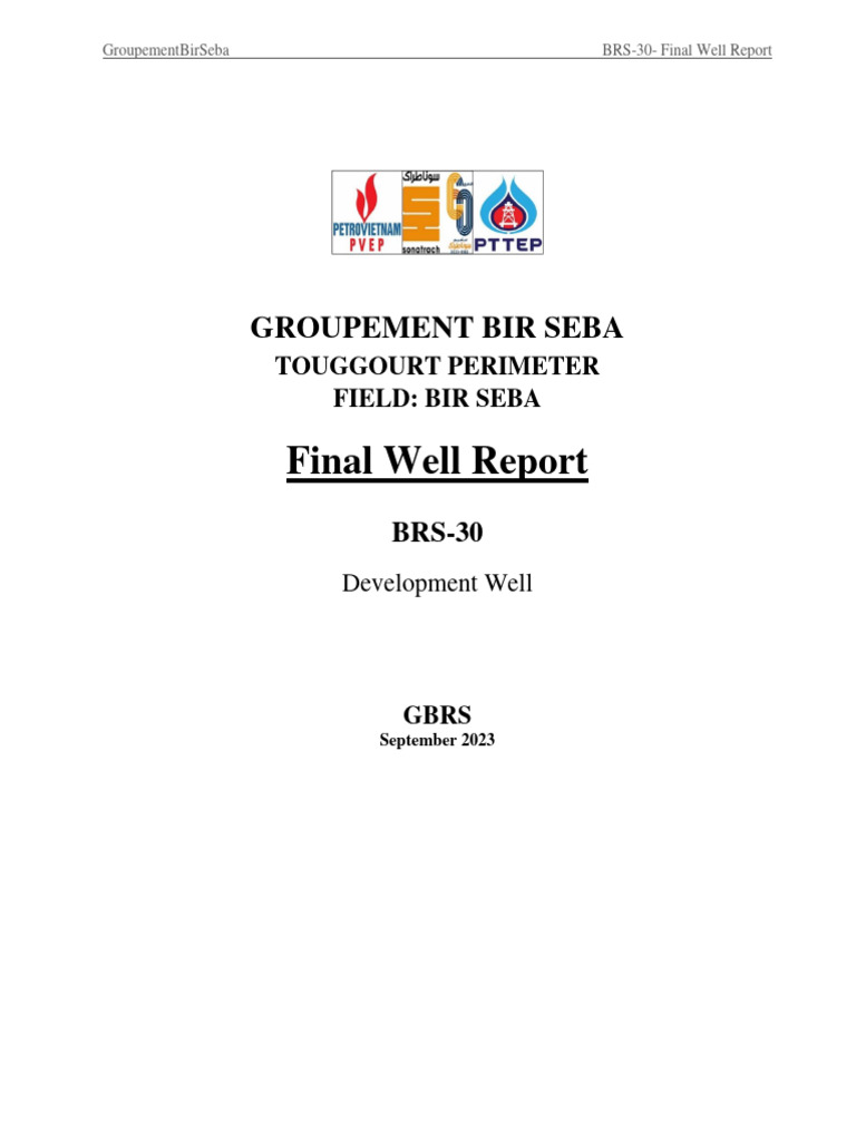 BRS-30_SSF_Final Well Report rev | PDF | Casing (Borehole) | Sandstone