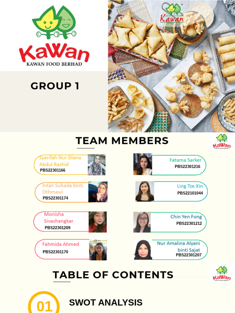 Kawan Food Berhad - SWOT SPACE Matrix | PDF | Marketing | Brand