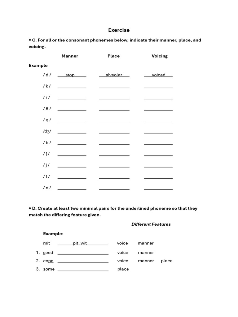 Exercise Phonology | Download Free PDF | Phoneme | Linguistics