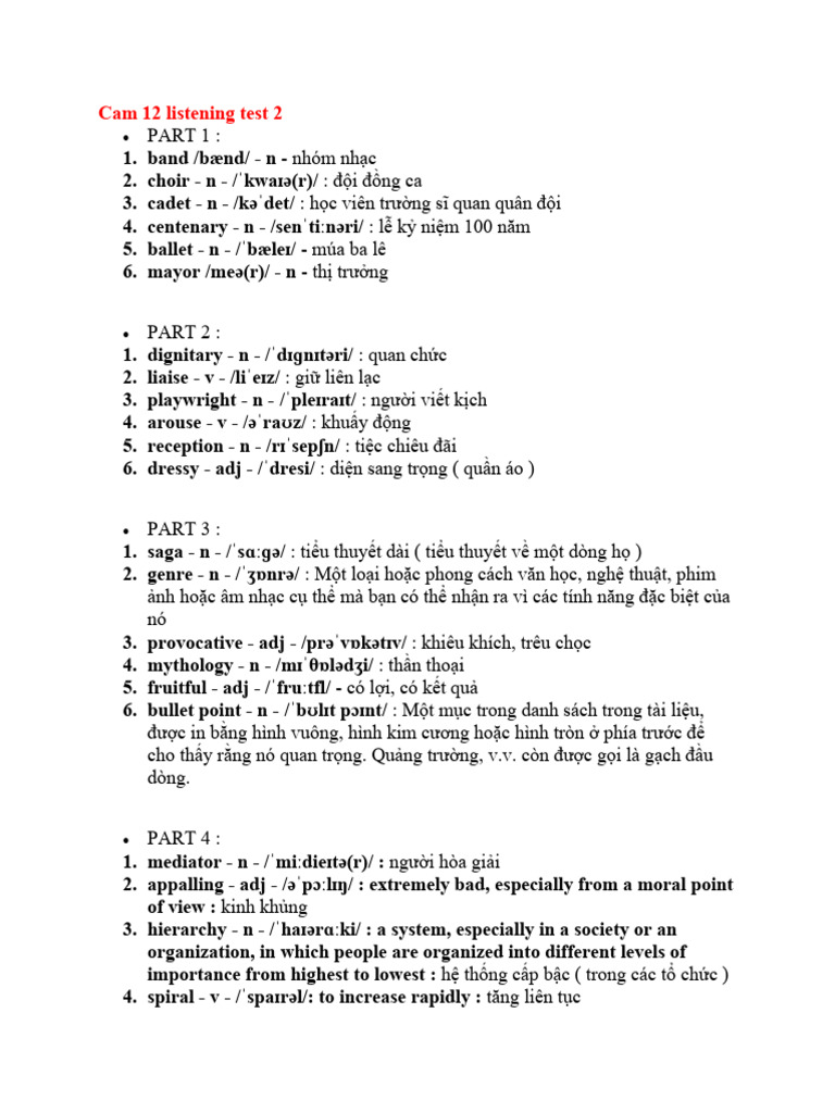 Listening Vocab | PDF