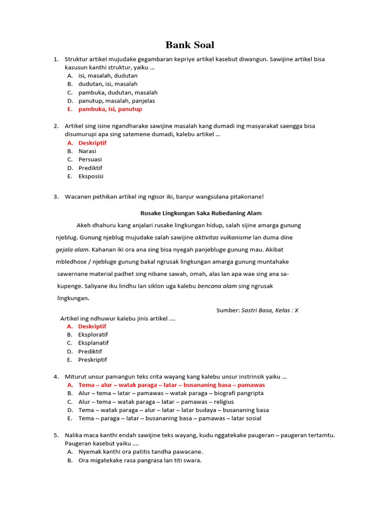 Bank Soal | PDF