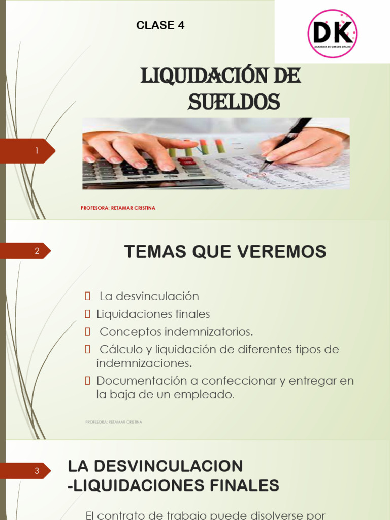 Liquidación de Sueldos Clase 4 | PDF