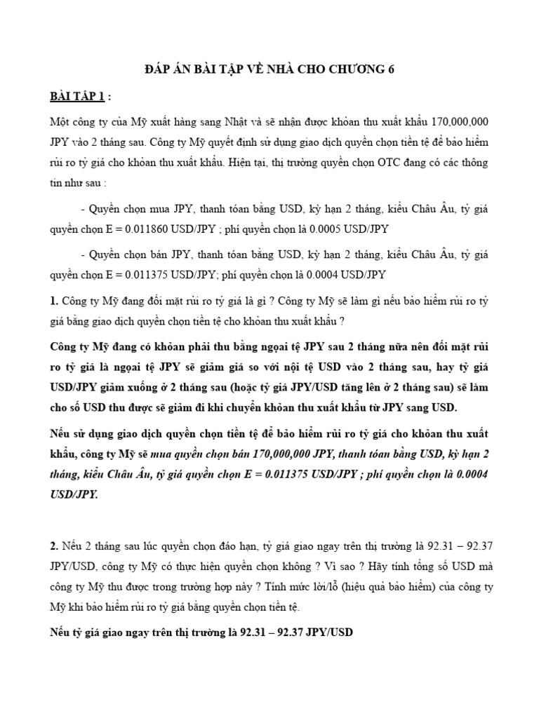 Dap An Bai Tap Ve Nha Cho Tuan 9 | PDF