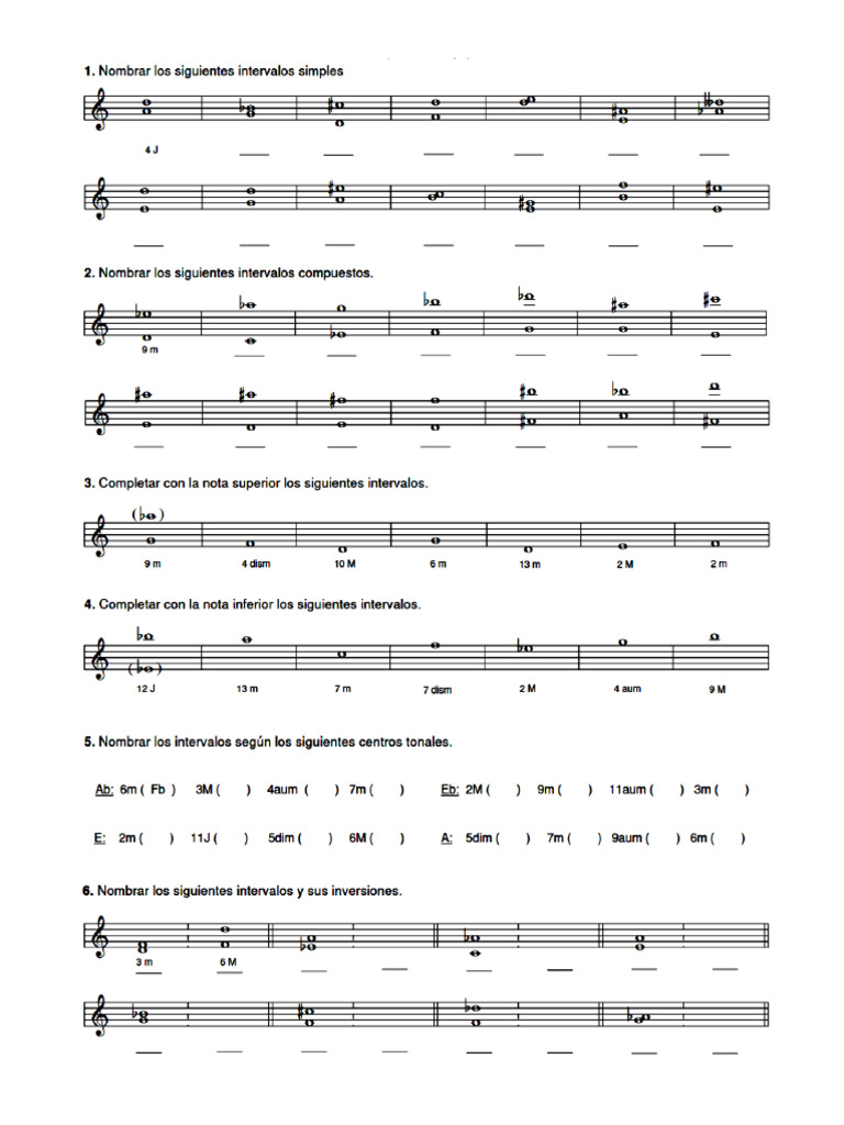 Taller de Intervalos | PDF