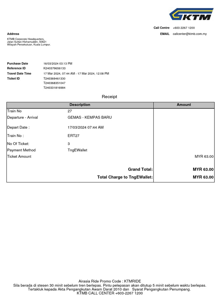 KTM Receipt 1710714511061 | PDF