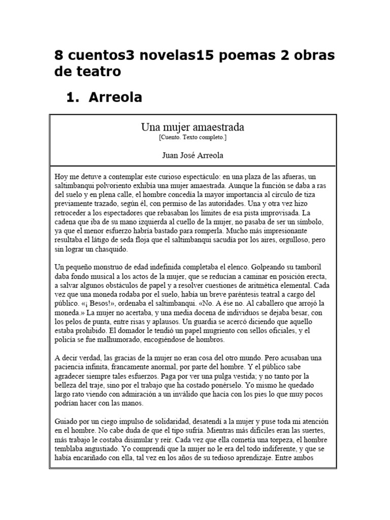 8 Cuentos3 Novelas15 Poemas 2 Obras de Teatro | PDF | Diablo | Suicidio