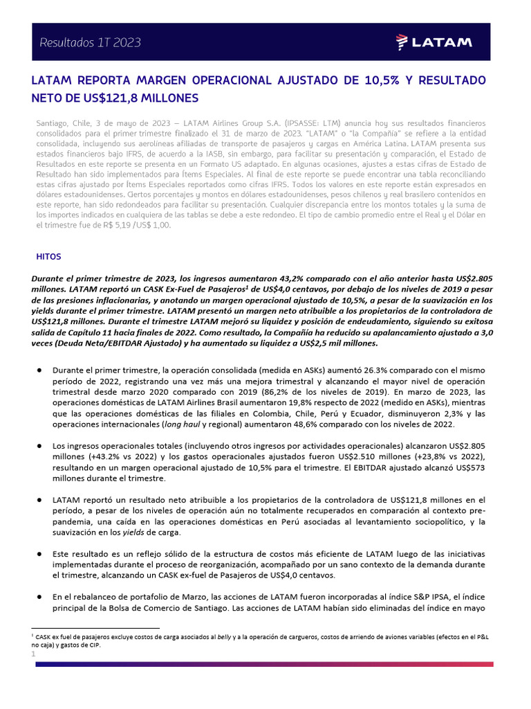 1Q 2023 Results - Latam | PDF