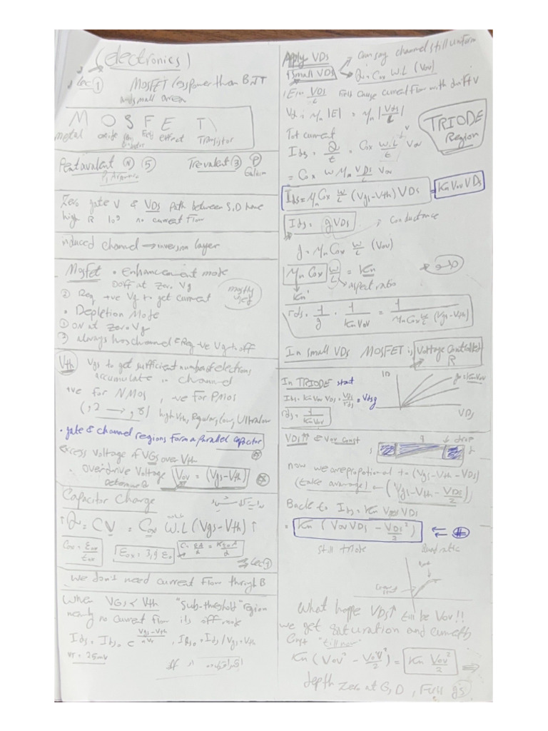 CMOS, Amplifiers, Frequency Response Summey and Notes | PDF
