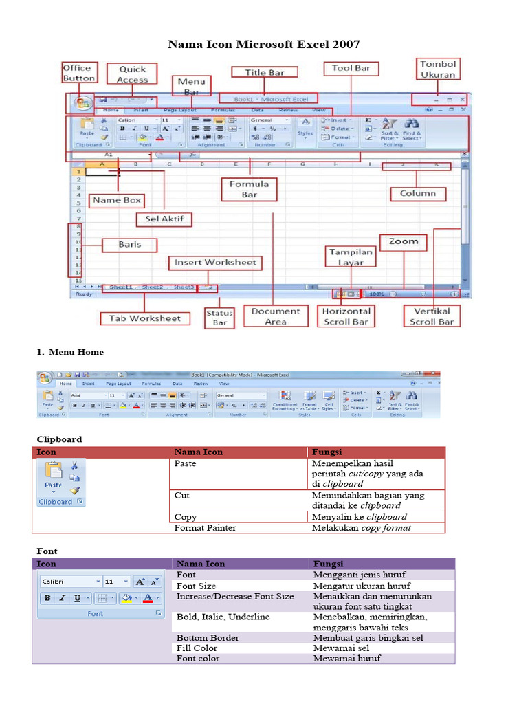 Nama Icon Microsoft Excel 2007 Warna | PDF