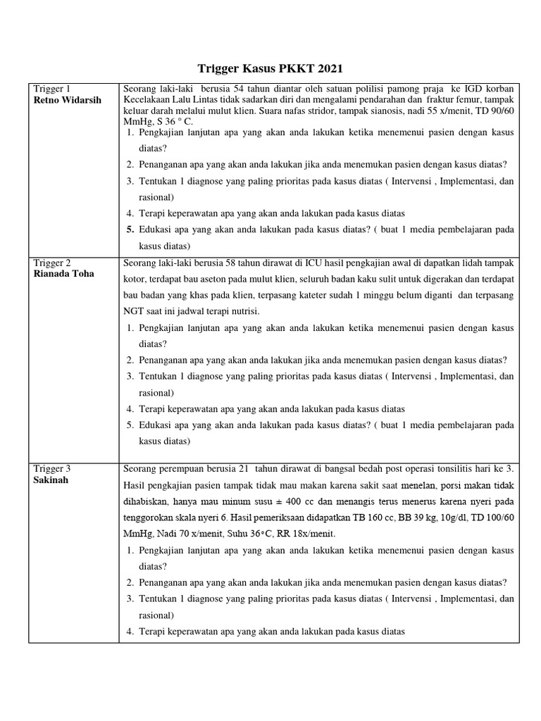 Trigger Kasus PKKT 2021 | PDF